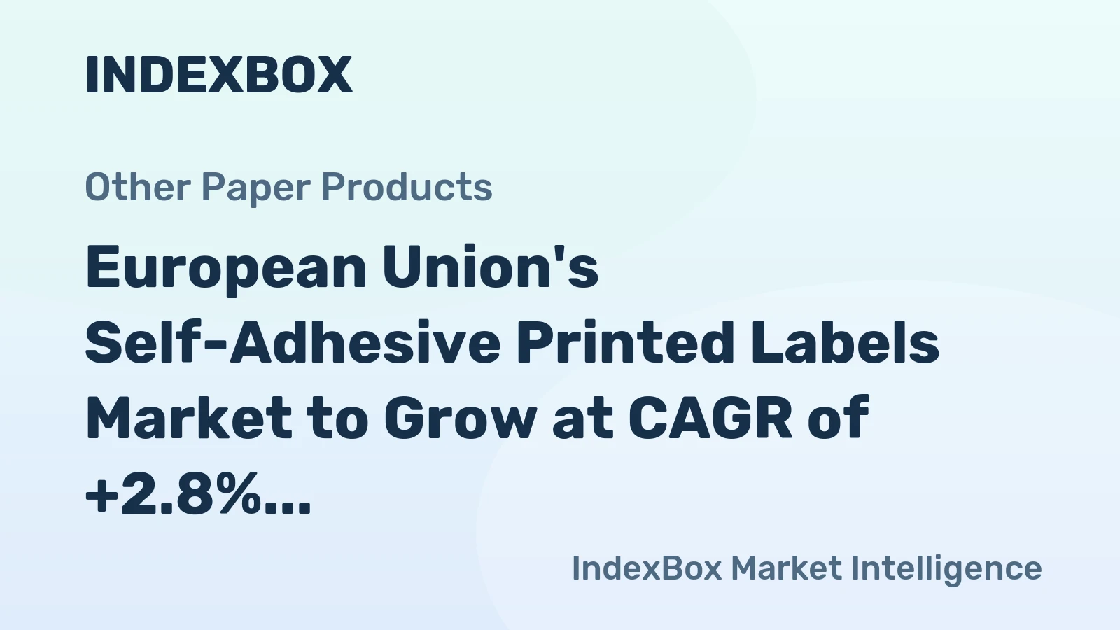 European Union's Self-Adhesive Printed Labels Market to Grow at CAGR of +2.8% to Reach $12.3B by 2035