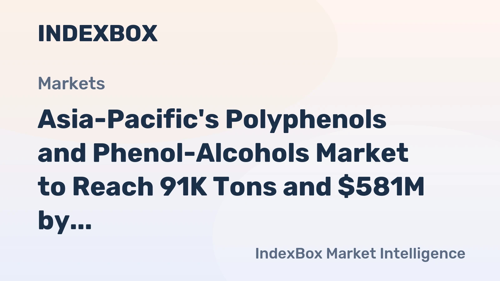 Asia-Pacific's Polyphenols and Phenol-Alcohols Market to Reach 91K Tons and $581M by 2035