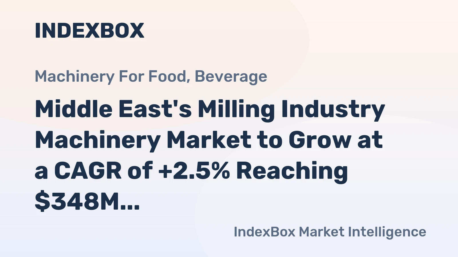 Middle East's Milling Industry Machinery Market to Grow at a CAGR of +2.5% Reaching $348M by 2035