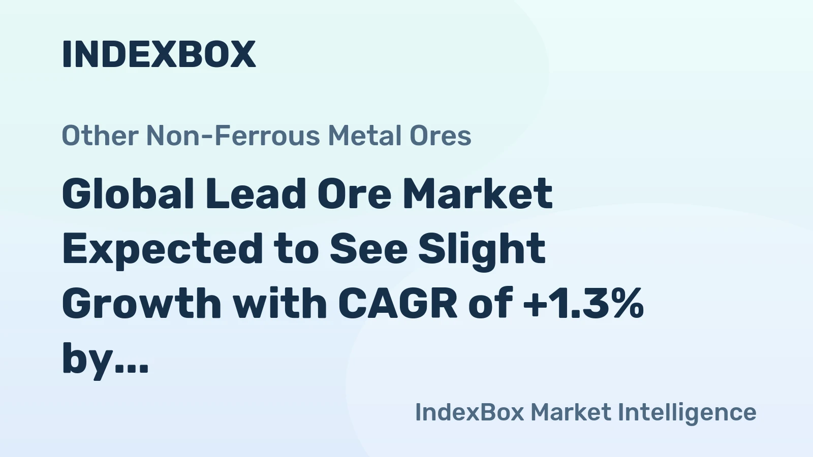 Global Lead Ore Market Expected to See Slight Growth with CAGR of +1.3% by 2035