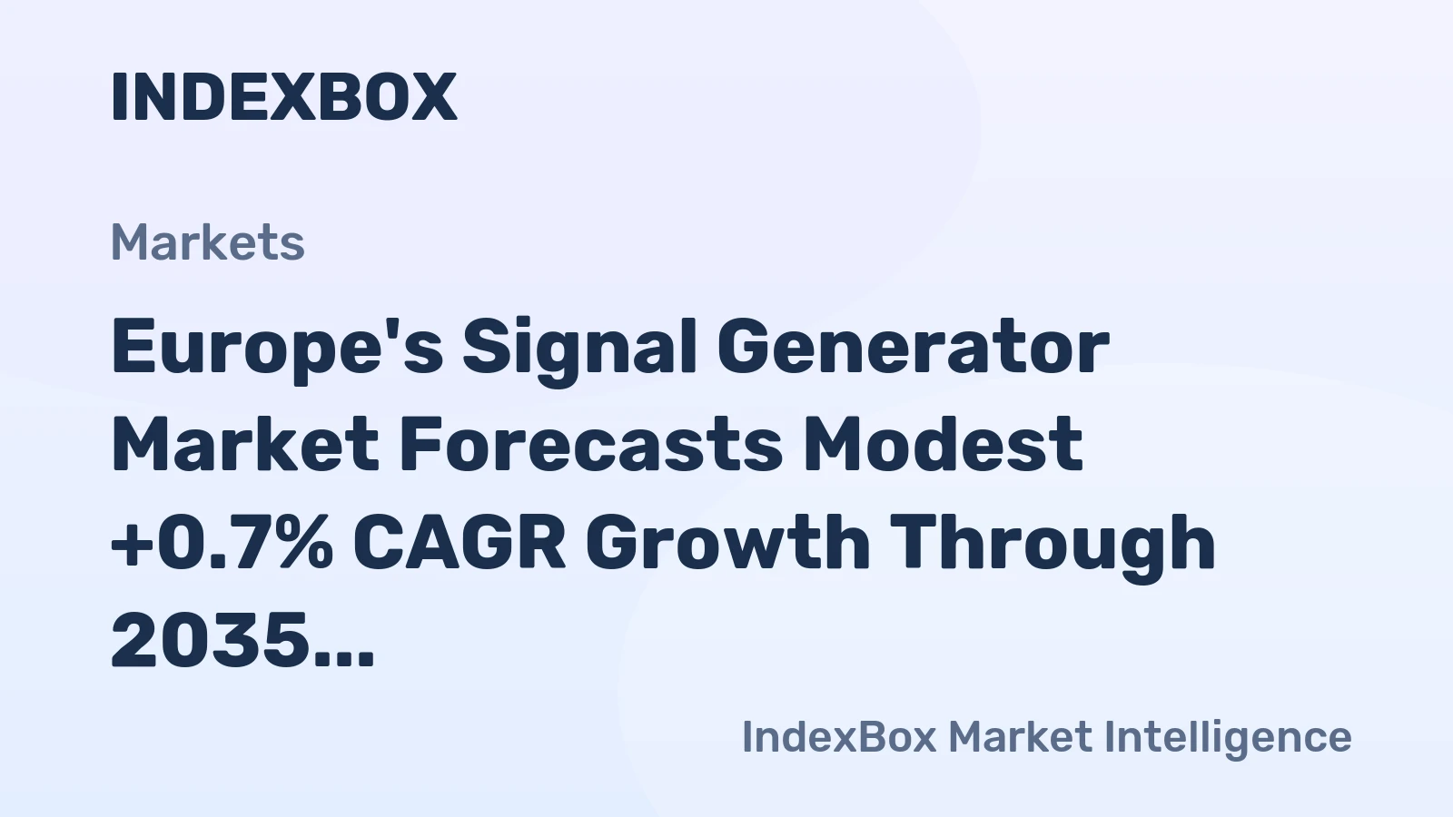Europe's Signal Generator Market Forecasts Modest +0.7% CAGR Growth Through 2035