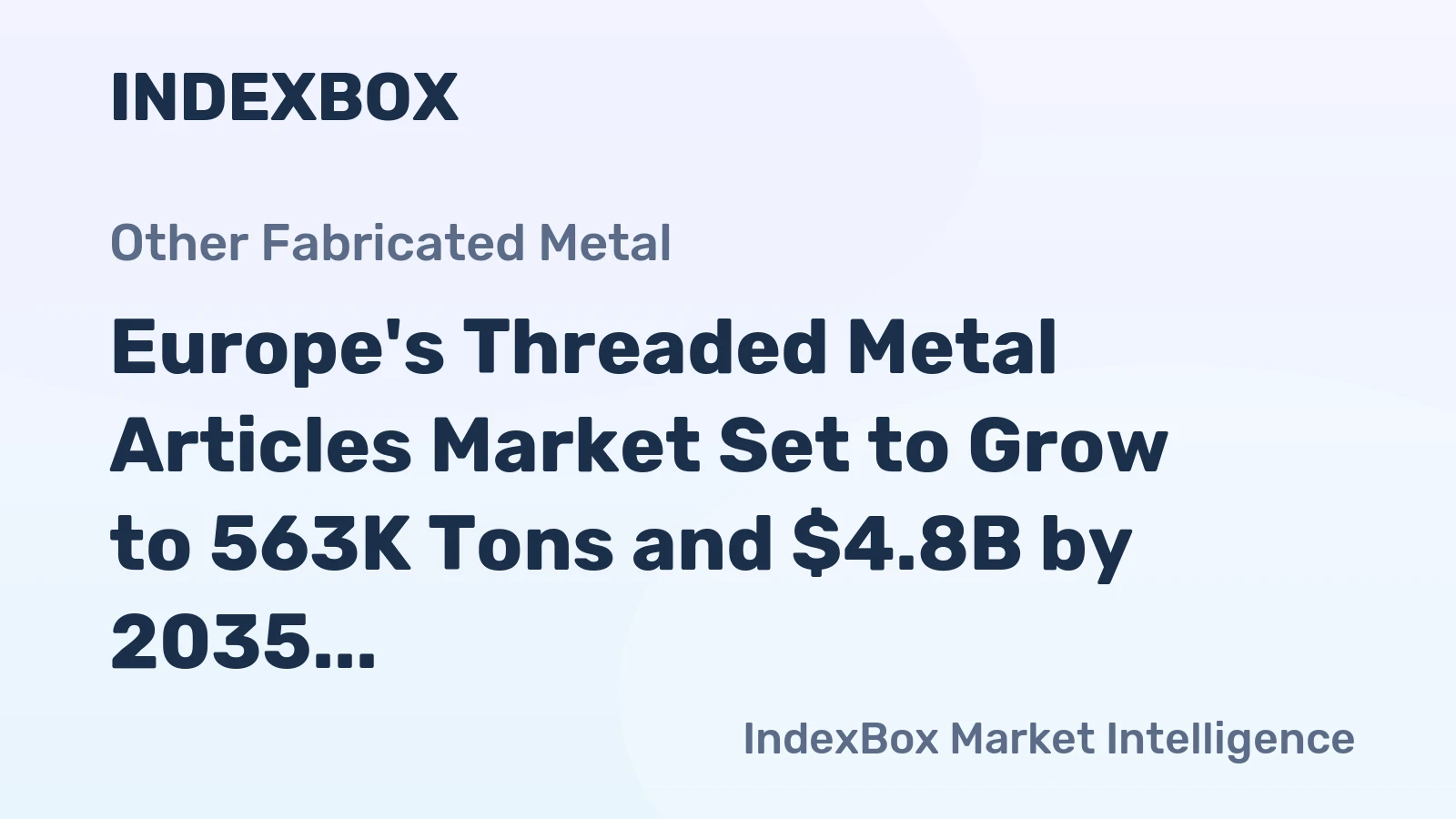 Europe's Threaded Metal Articles Market Set to Grow to 563K Tons and $4.8B by 2035