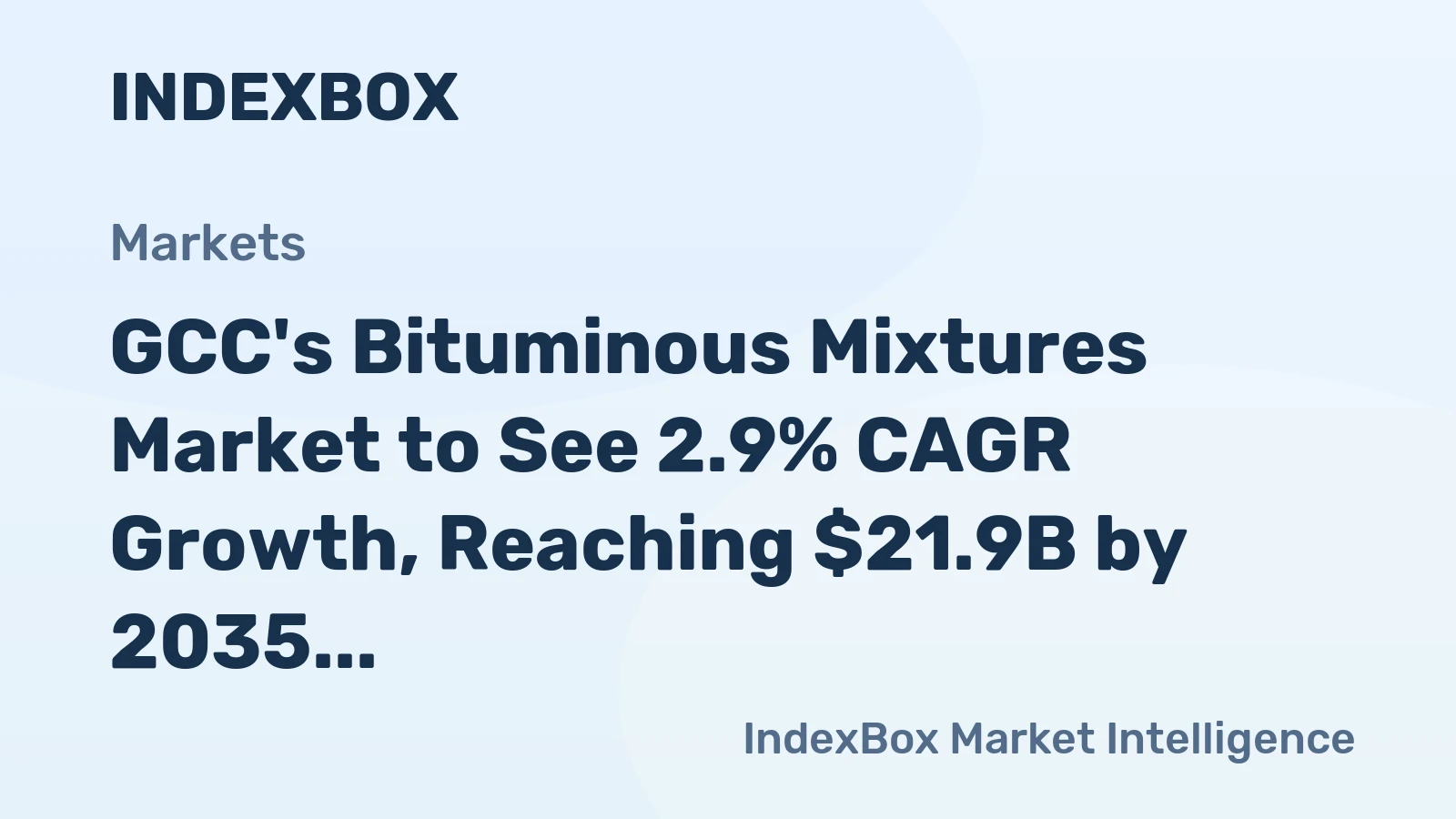GCC's Bituminous Mixtures Market to See 2.9% CAGR Growth, Reaching $21.9B by 2035