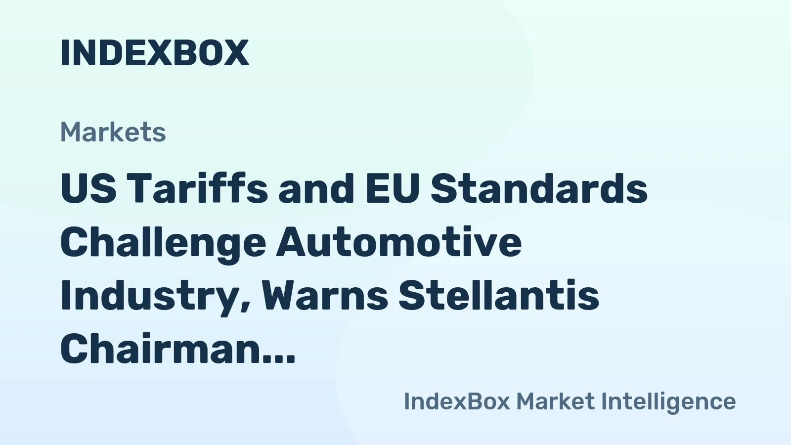 US Tariffs and EU Standards Challenge Automotive Industry, Warns Stellantis Chairman