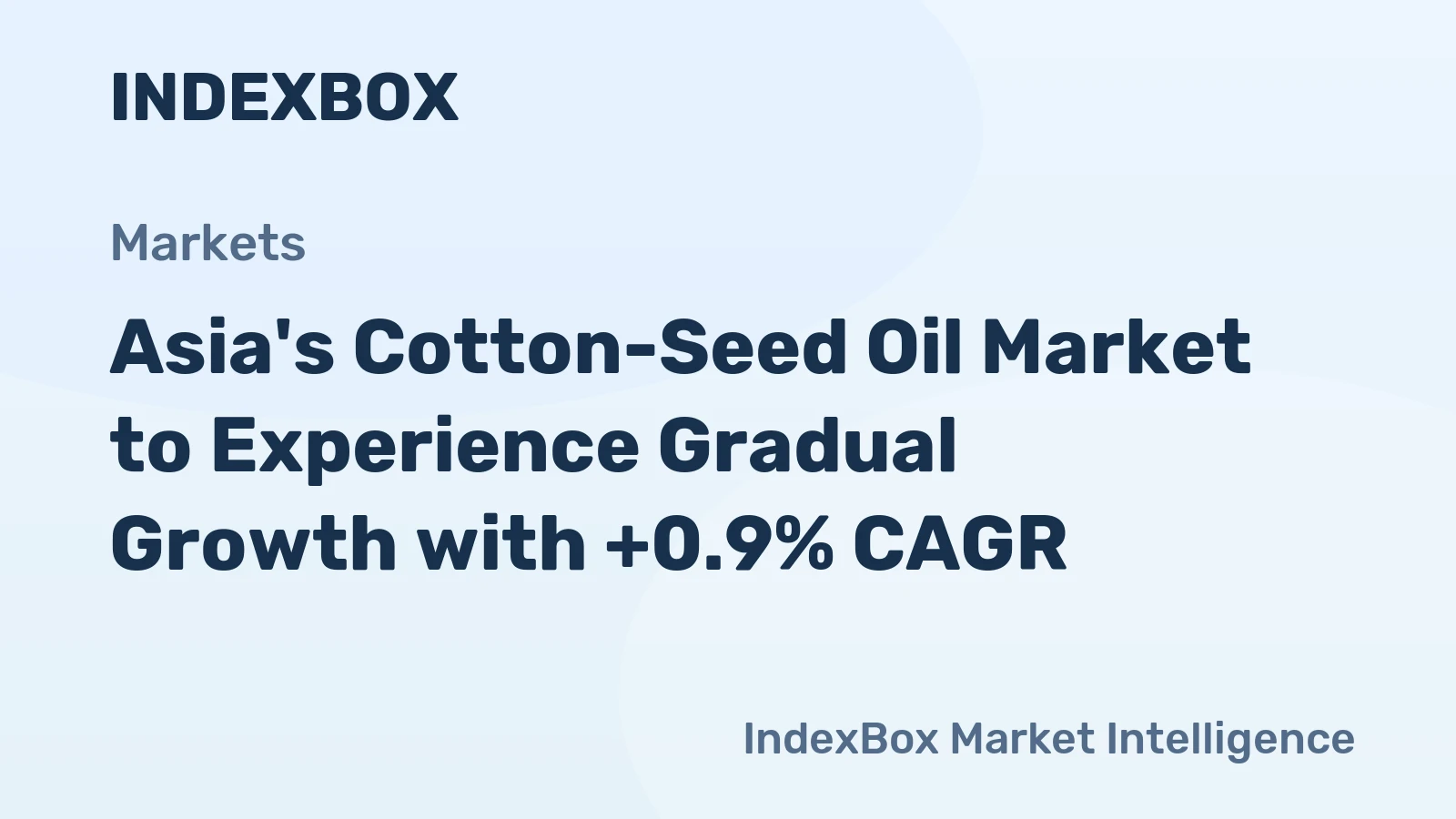 Asia's Cotton-Seed Oil Market to Experience Gradual Growth with +0.9% CAGR