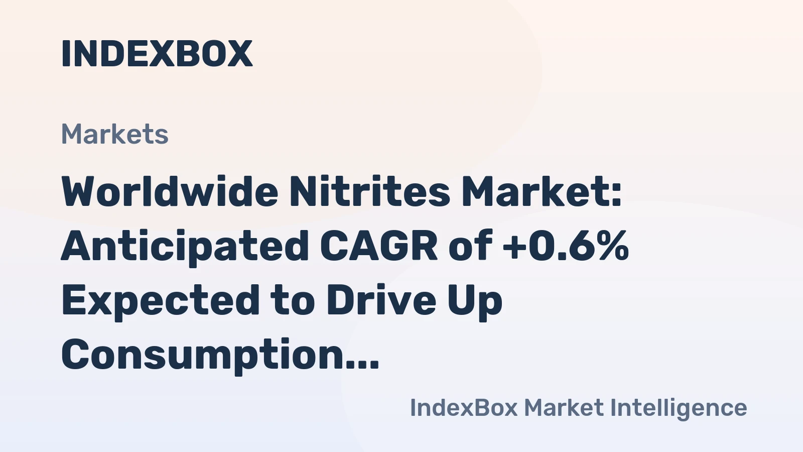 Worldwide Nitrites Market: Anticipated CAGR of +0.6% Expected to Drive Up Consumption Trends Over Next Decade