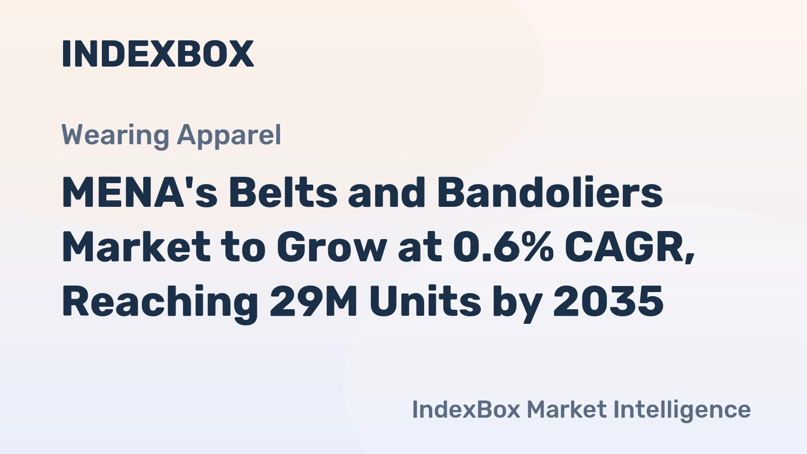 MENA's Belts and Bandoliers Market to Grow at 0.6% CAGR, Reaching 29M Units by 2035