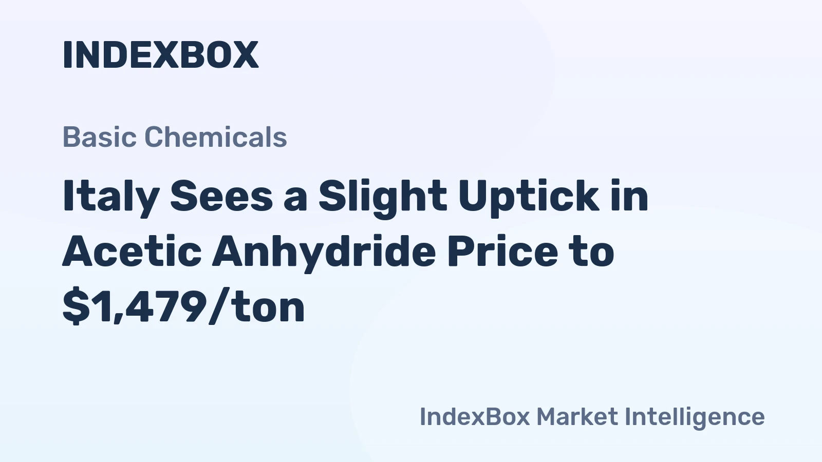 Italy Sees a Slight Uptick in Acetic Anhydride Price to $1,479/ton
