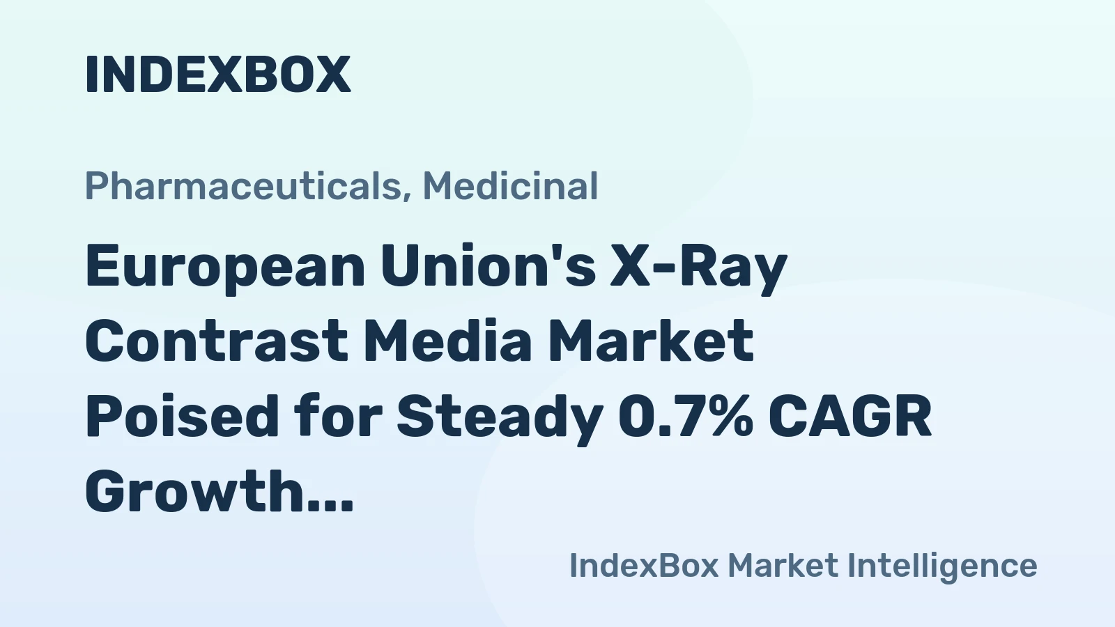 European Union's X-Ray Contrast Media Market Poised for Steady 0.7% CAGR Growth Through 2035