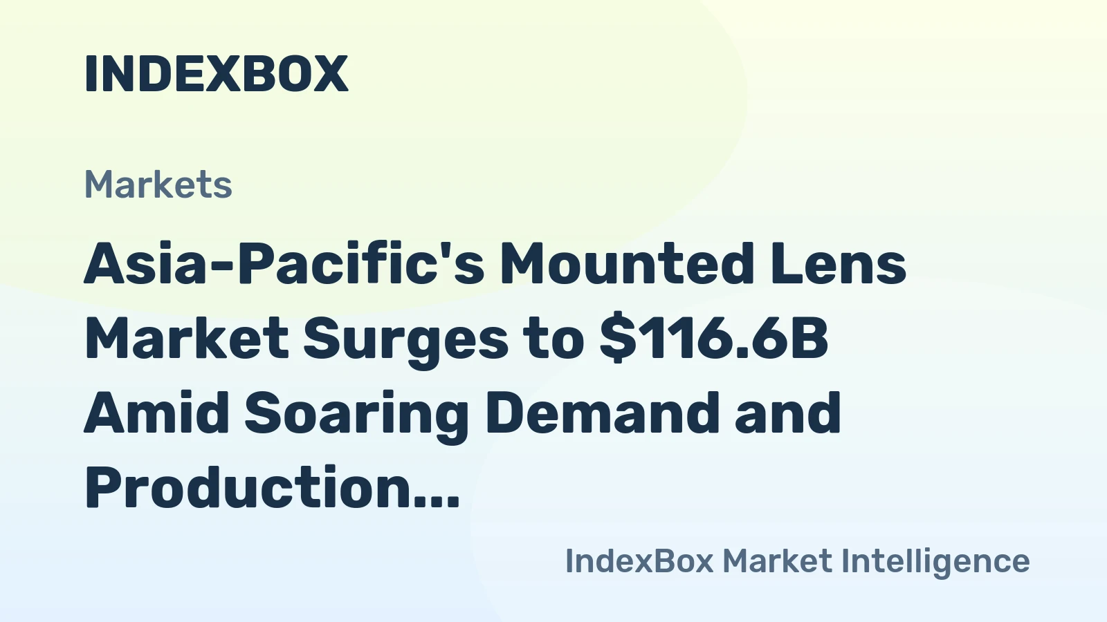Asia-Pacific's Mounted Lens Market Surges to $116.6B Amid Soaring Demand and Production Shortfall