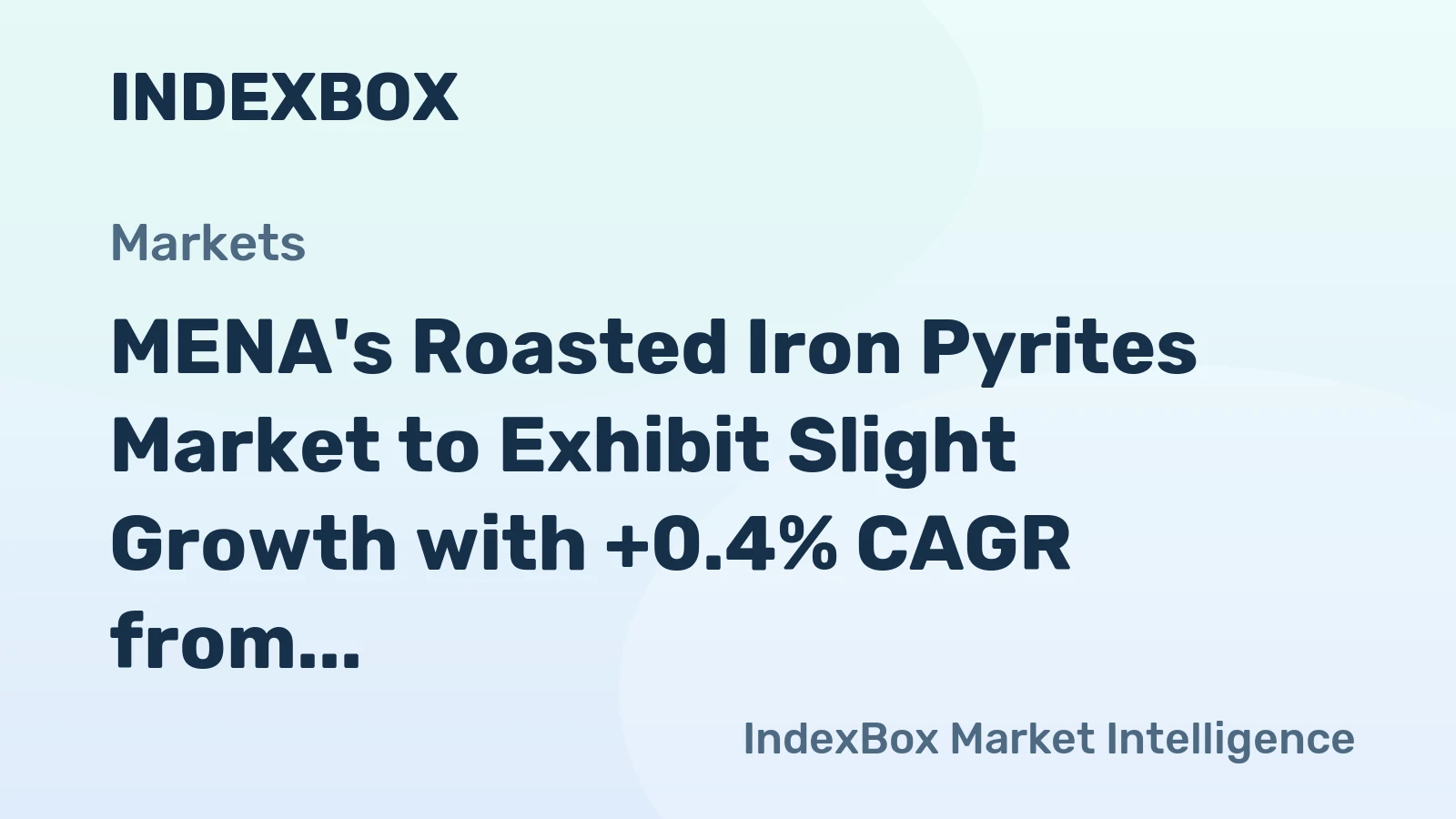 MENA's Roasted Iron Pyrites Market to Exhibit Slight Growth with +0.4% CAGR from 2024-2035