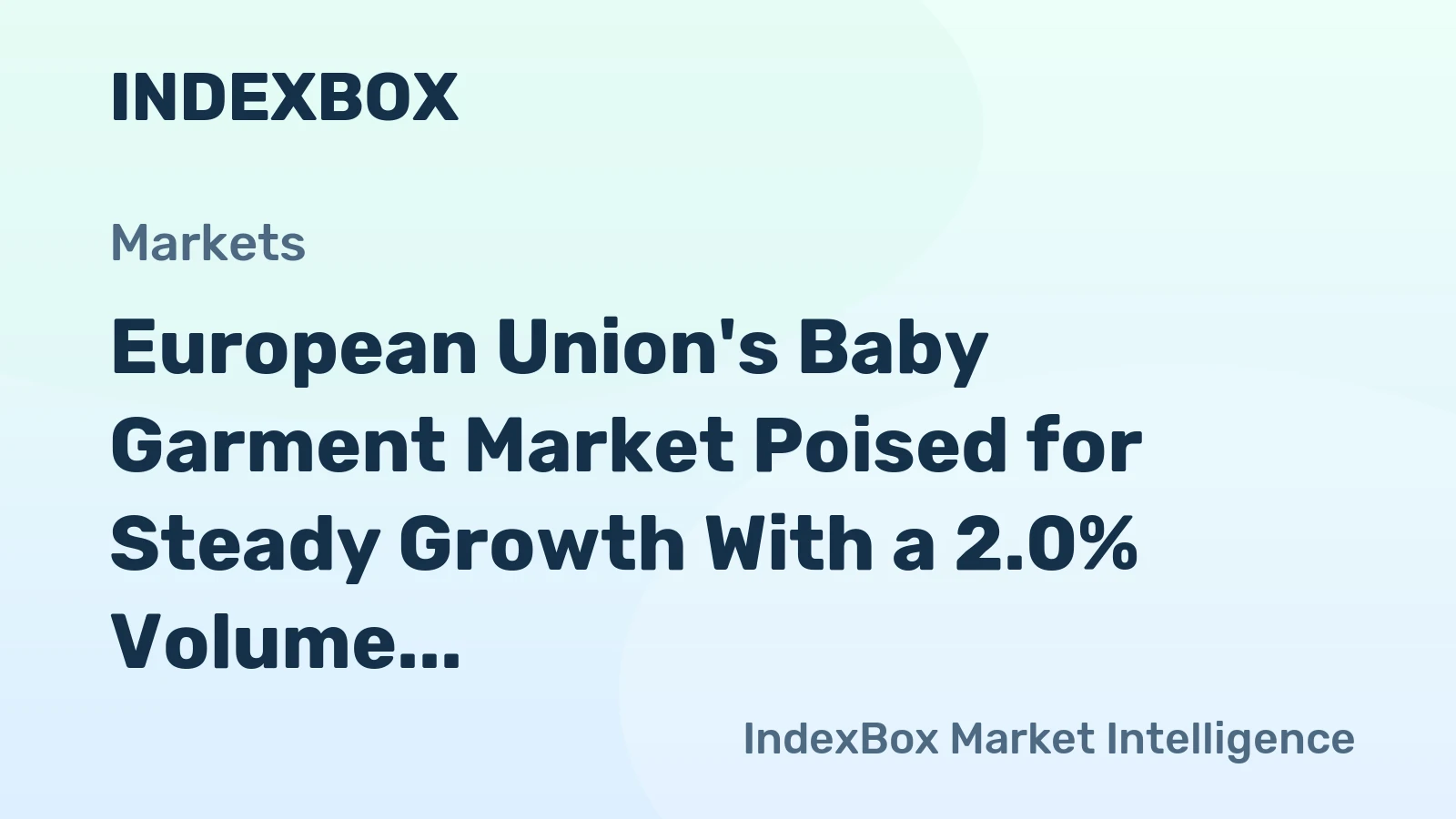 European Union's Baby Garment Market Poised for Steady Growth With a 2.0% Volume CAGR Through 2035