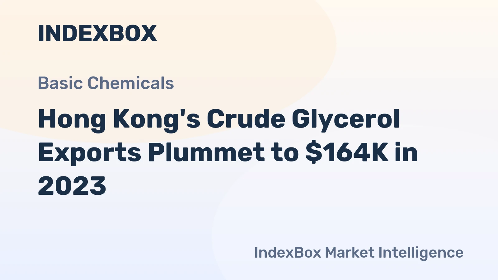 Hong Kong's Crude Glycerol Exports Plummet to $164K in 2023