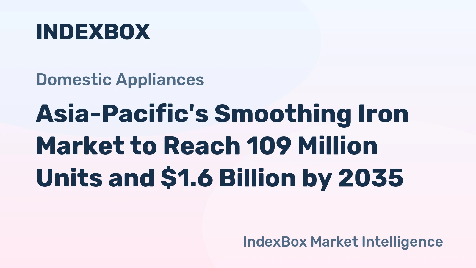 Asia-Pacific's Smoothing Iron Market to Reach 109 Million Units and $1.6 Billion by 2035