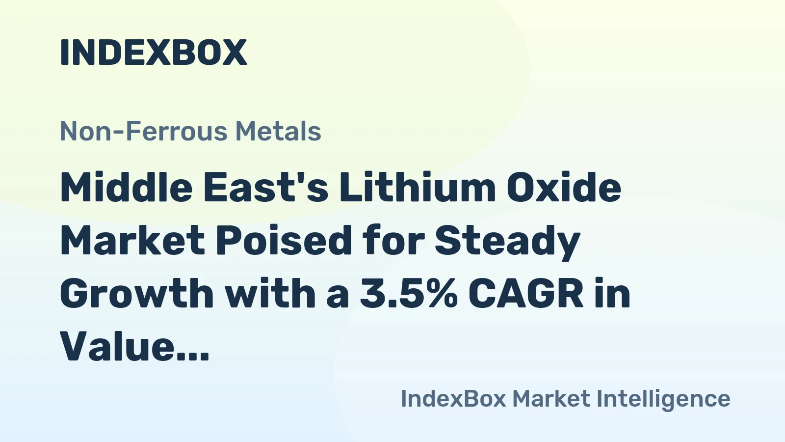 Middle East's Lithium Oxide Market Poised for Steady Growth with a 3.5% CAGR in Value