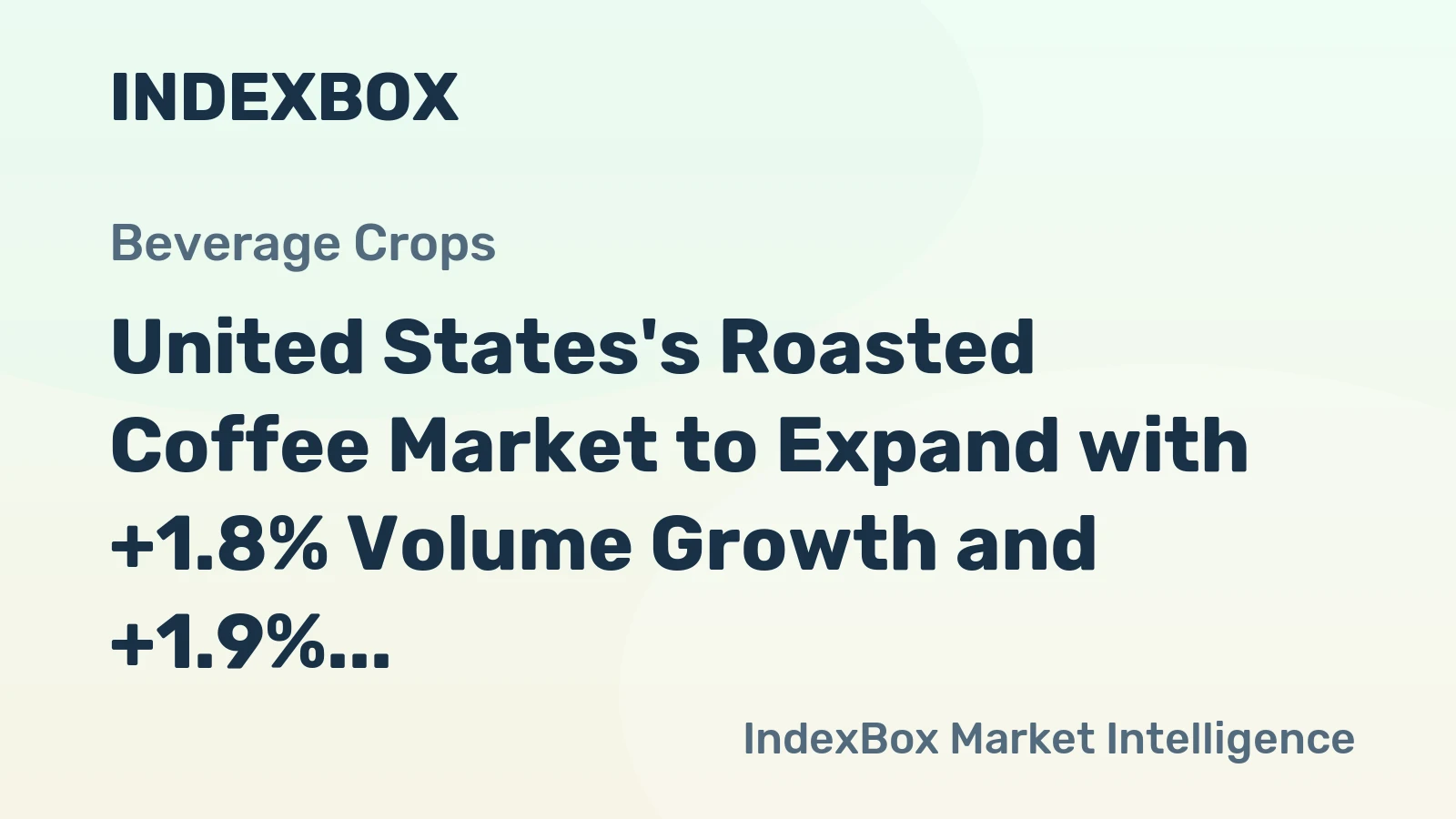United States's Roasted Coffee Market to Expand with +1.8% Volume Growth and +1.9% Value Growth by 2035