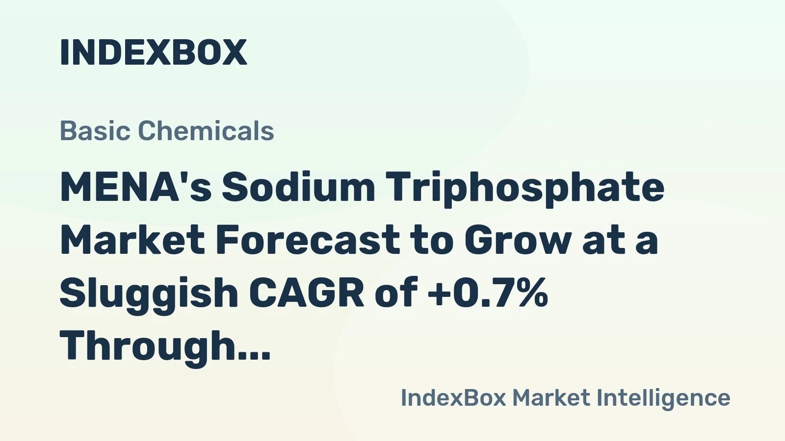 MENA's Sodium Triphosphate Market Forecast to Grow at a Sluggish CAGR of +0.7% Through 2035