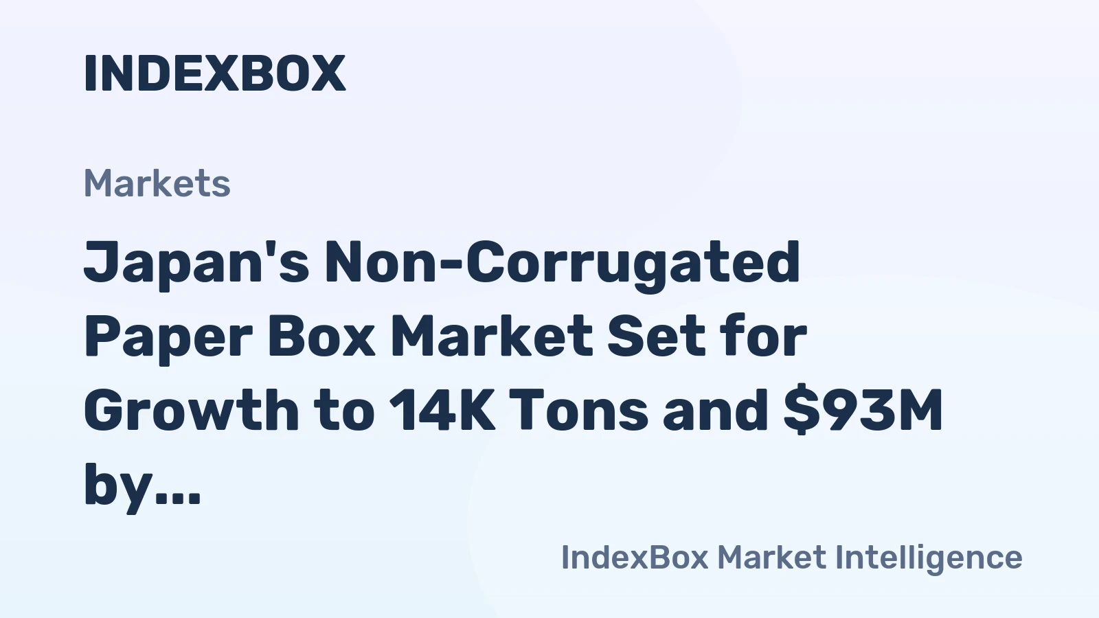 Japan's Non-Corrugated Paper Box Market Set for Growth to 14K Tons and $93M by 2035