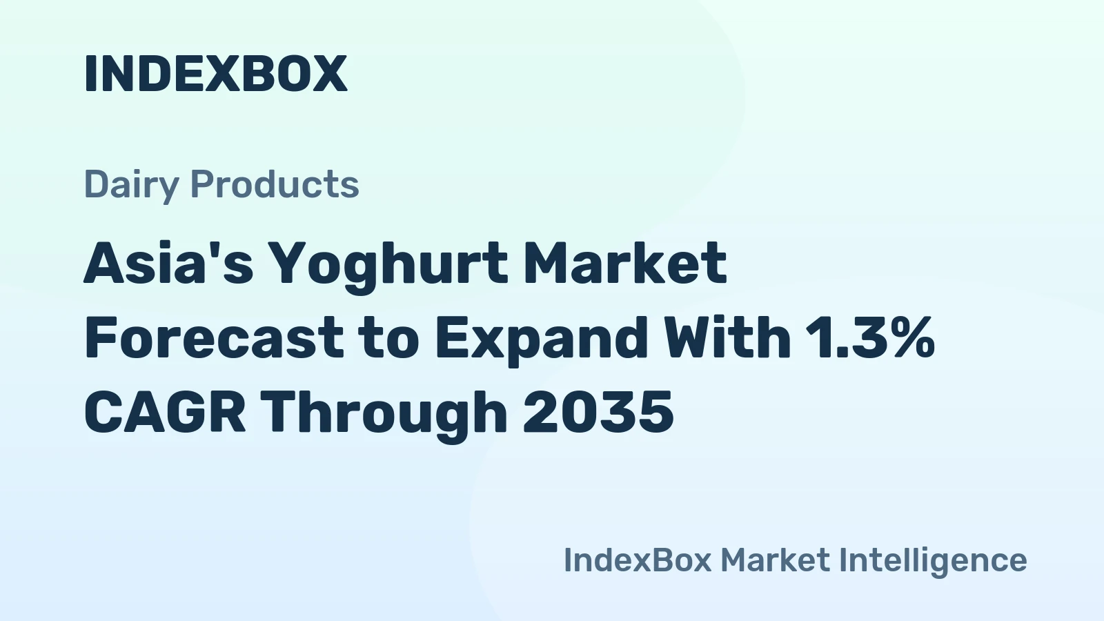 Asia's Yoghurt Market Forecast to Expand With 1.3% CAGR Through 2035
