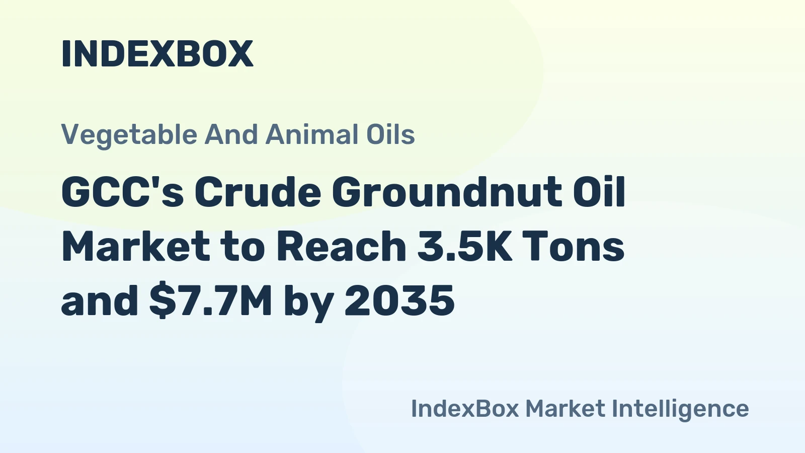 GCC's Crude Groundnut Oil Market to Reach 3.5K Tons and $7.7M by 2035