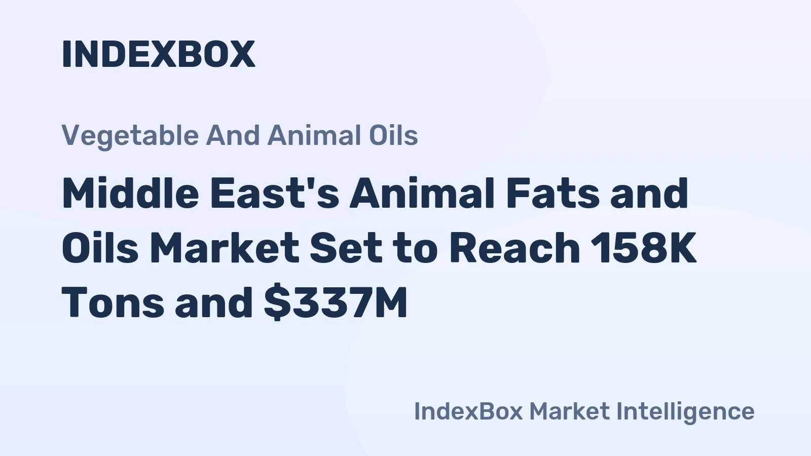 Middle East's Animal Fats and Oils Market Set to Reach 158K Tons and $337M