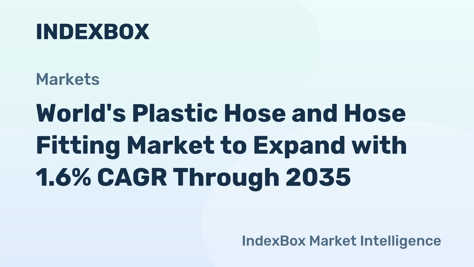 World's Plastic Hose and Hose Fitting Market to Expand with 1.6% CAGR Through 2035