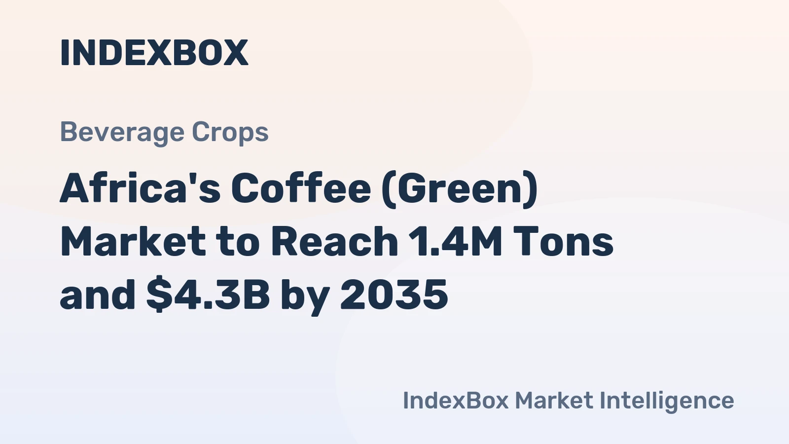 Africa's Coffee (Green) Market to Reach 1.4M Tons and $4.3B by 2035