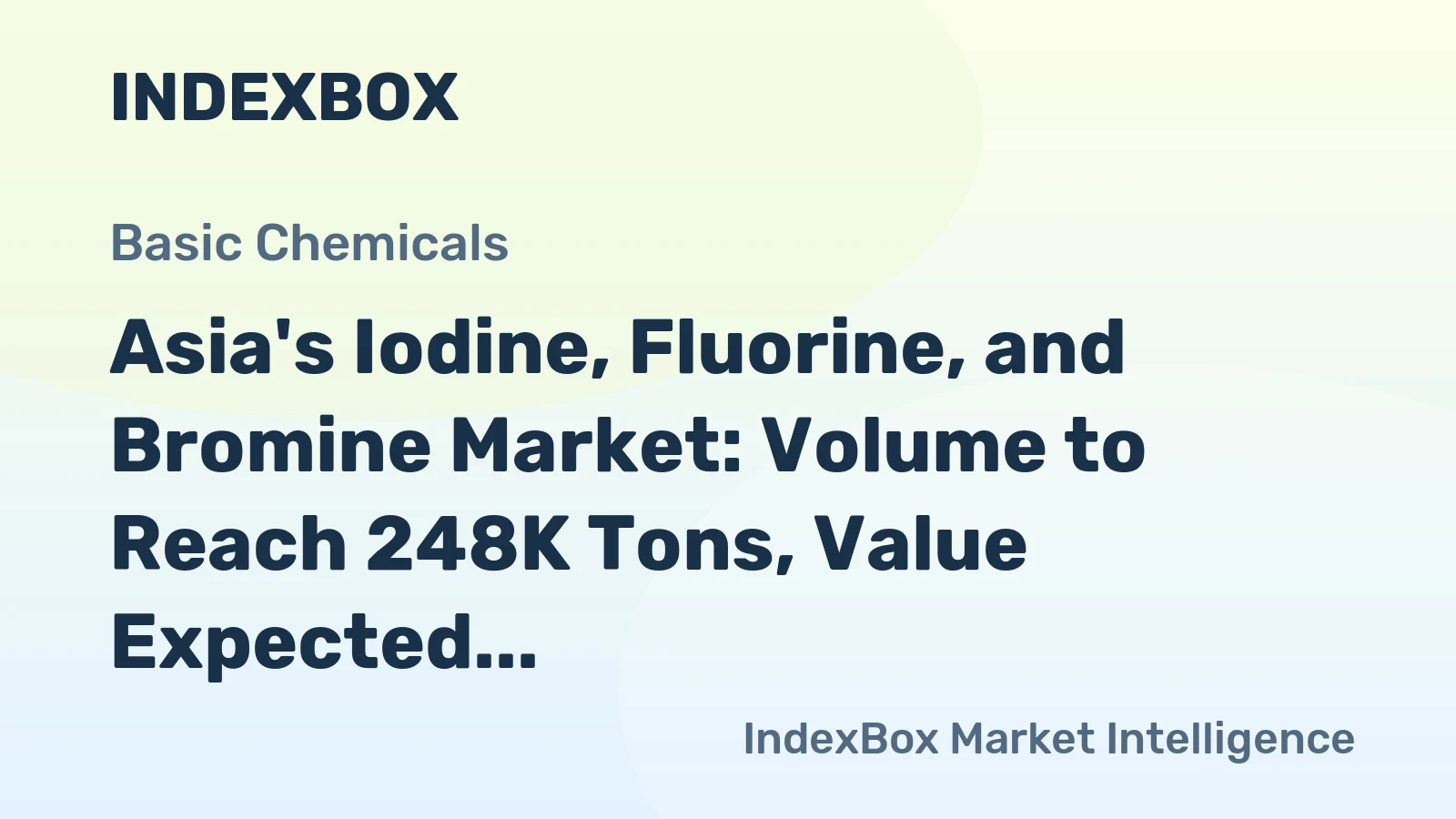 Asia's Iodine, Fluorine, and Bromine Market: Volume to Reach 248K Tons, Value Expected to Hit $2B by 2035