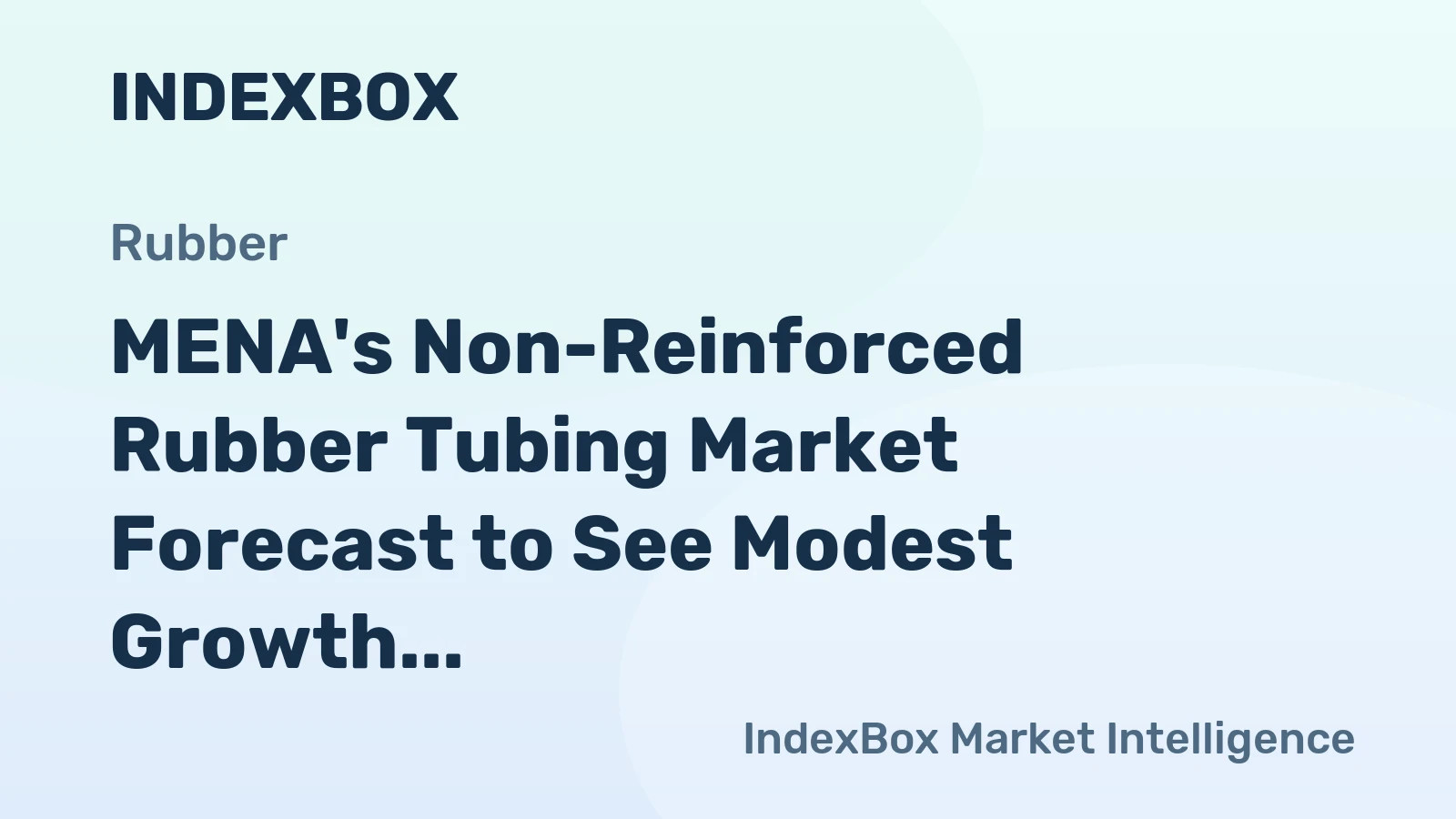 MENA's Non-Reinforced Rubber Tubing Market Forecast to See Modest Growth With a +1.6% Value CAGR