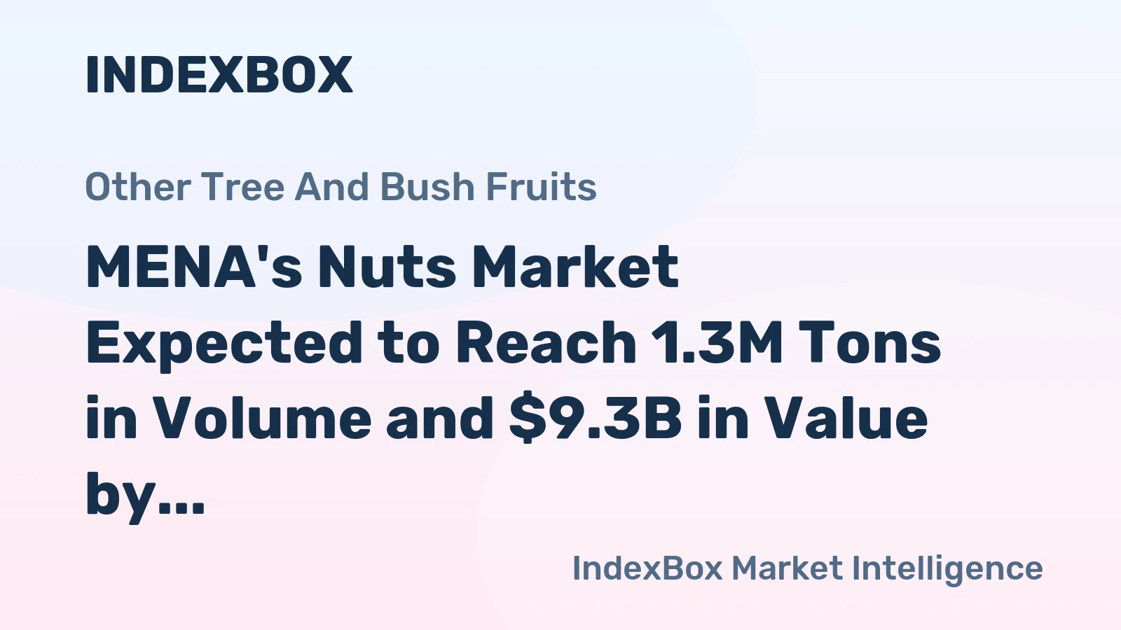 MENA's Nuts Market Expected to Reach 1.3M Tons in Volume and $9.3B in Value by 2035