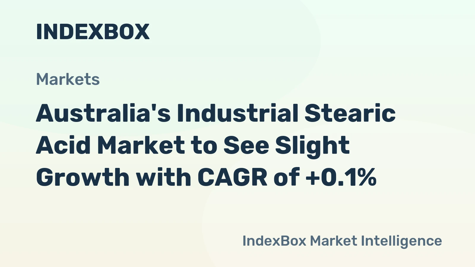 Australia's Industrial Stearic Acid Market to See Slight Growth with CAGR of +0.1%