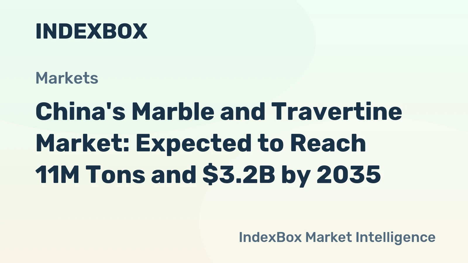 China's Marble and Travertine Market: Expected to Reach 11M Tons and $3.2B by 2035