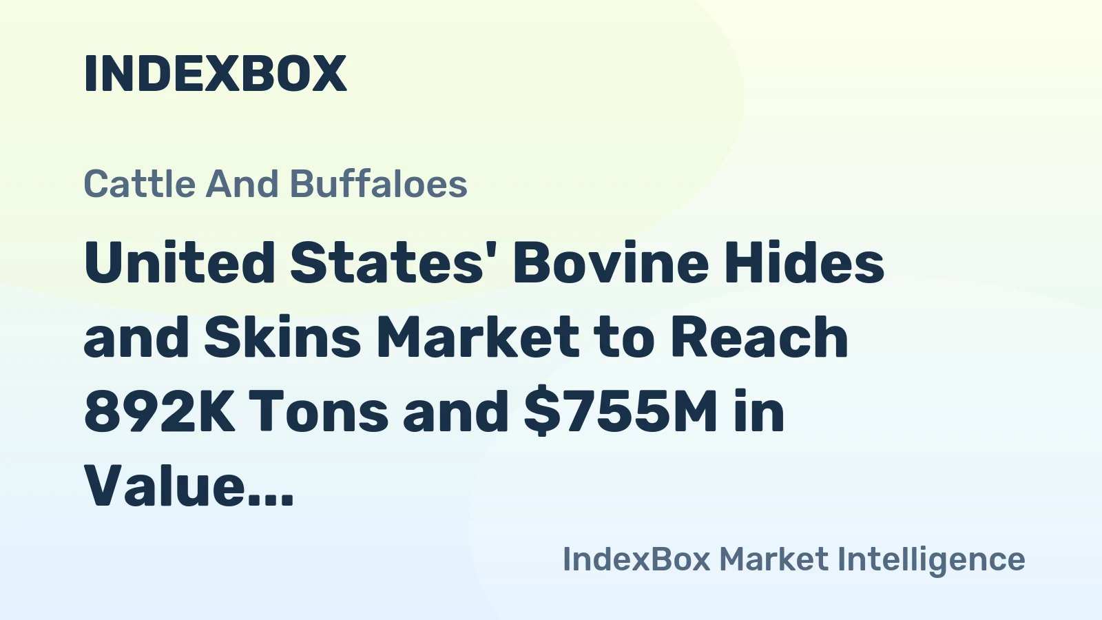 United States' Bovine Hides and Skins Market to Reach 892K Tons and $755M in Value