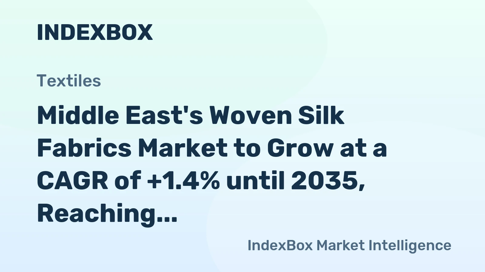 Middle East's Woven Silk Fabrics Market to Grow at a CAGR of +1.4% until 2035, Reaching $1.8B in Value