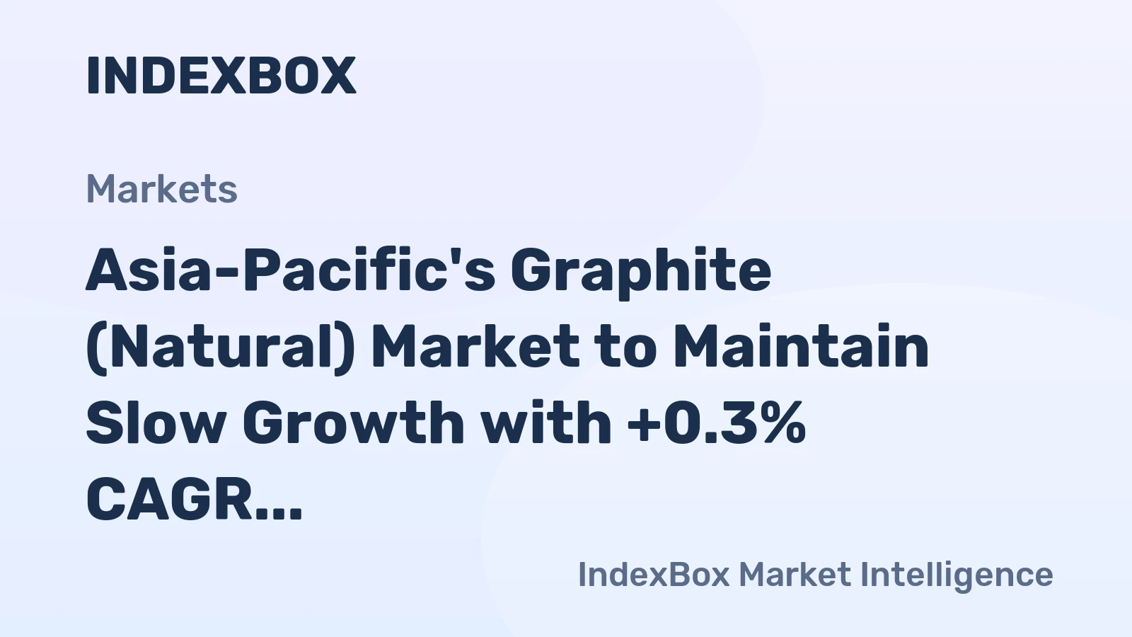 Asia-Pacific's Graphite (Natural) Market to Maintain Slow Growth with +0.3% CAGR from 2024 to 2035