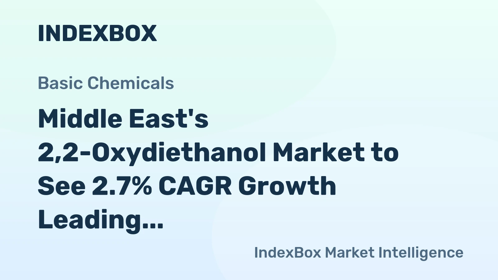 Middle East's 2,2-Oxydiethanol Market to See 2.7% CAGR Growth Leading to $313M Value by 2035