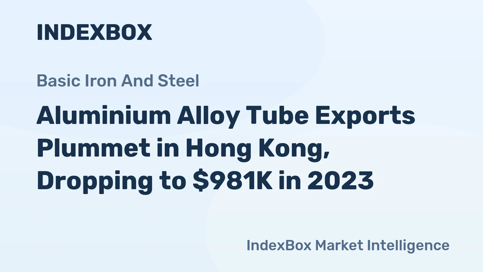 Aluminium Alloy Tube Exports Plummet in Hong Kong, Dropping to $981K in 2023