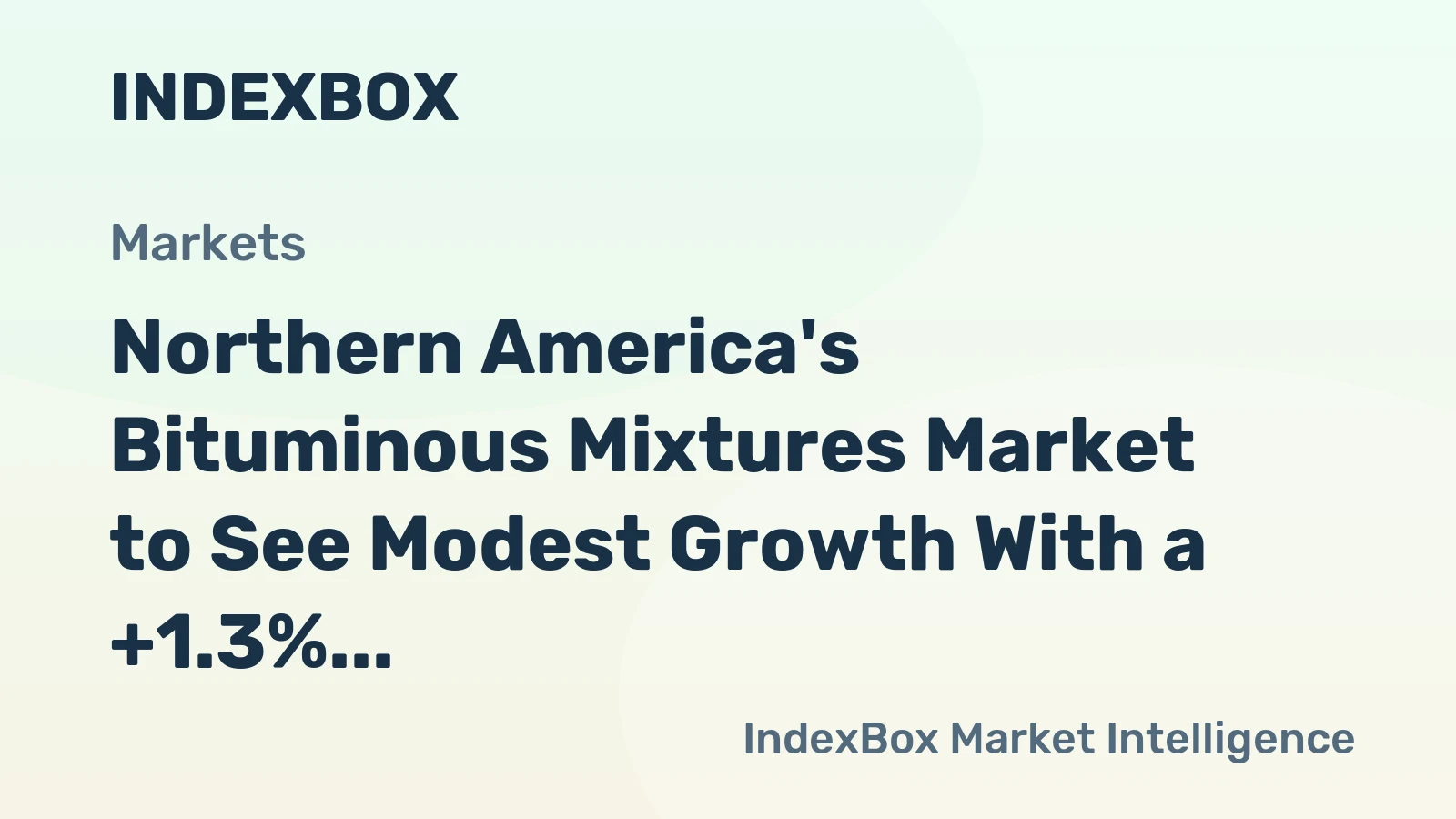 Northern America's Bituminous Mixtures Market to See Modest Growth With a +1.3% CAGR in Value Through 2035