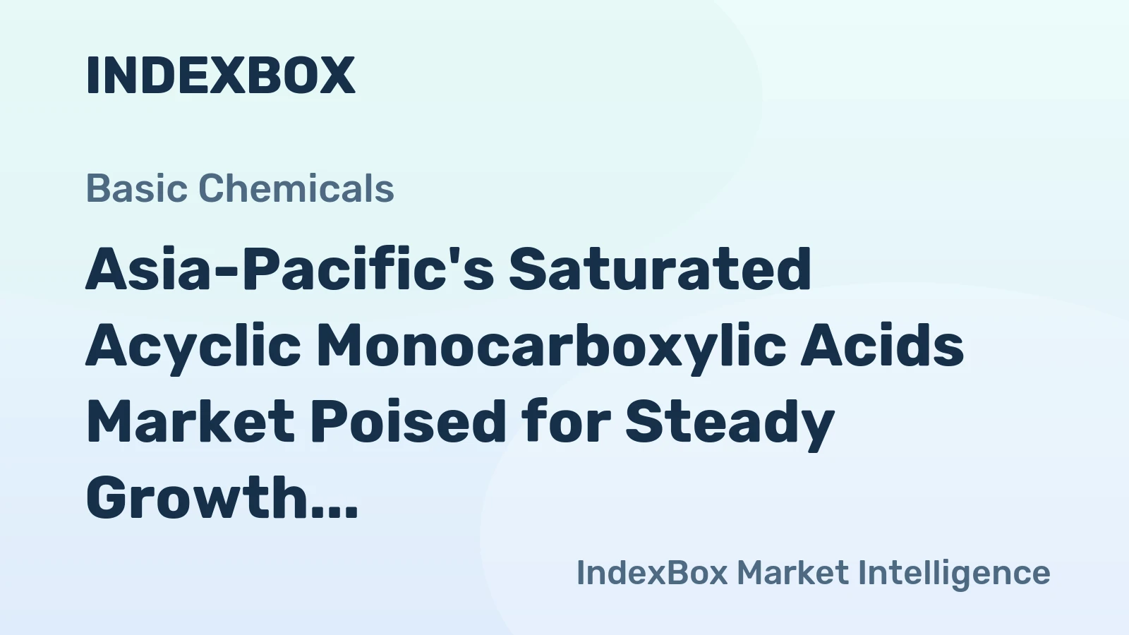 Asia-Pacific's Saturated Acyclic Monocarboxylic Acids Market Poised for Steady Growth With 1.1% Volume CAGR Through 2035