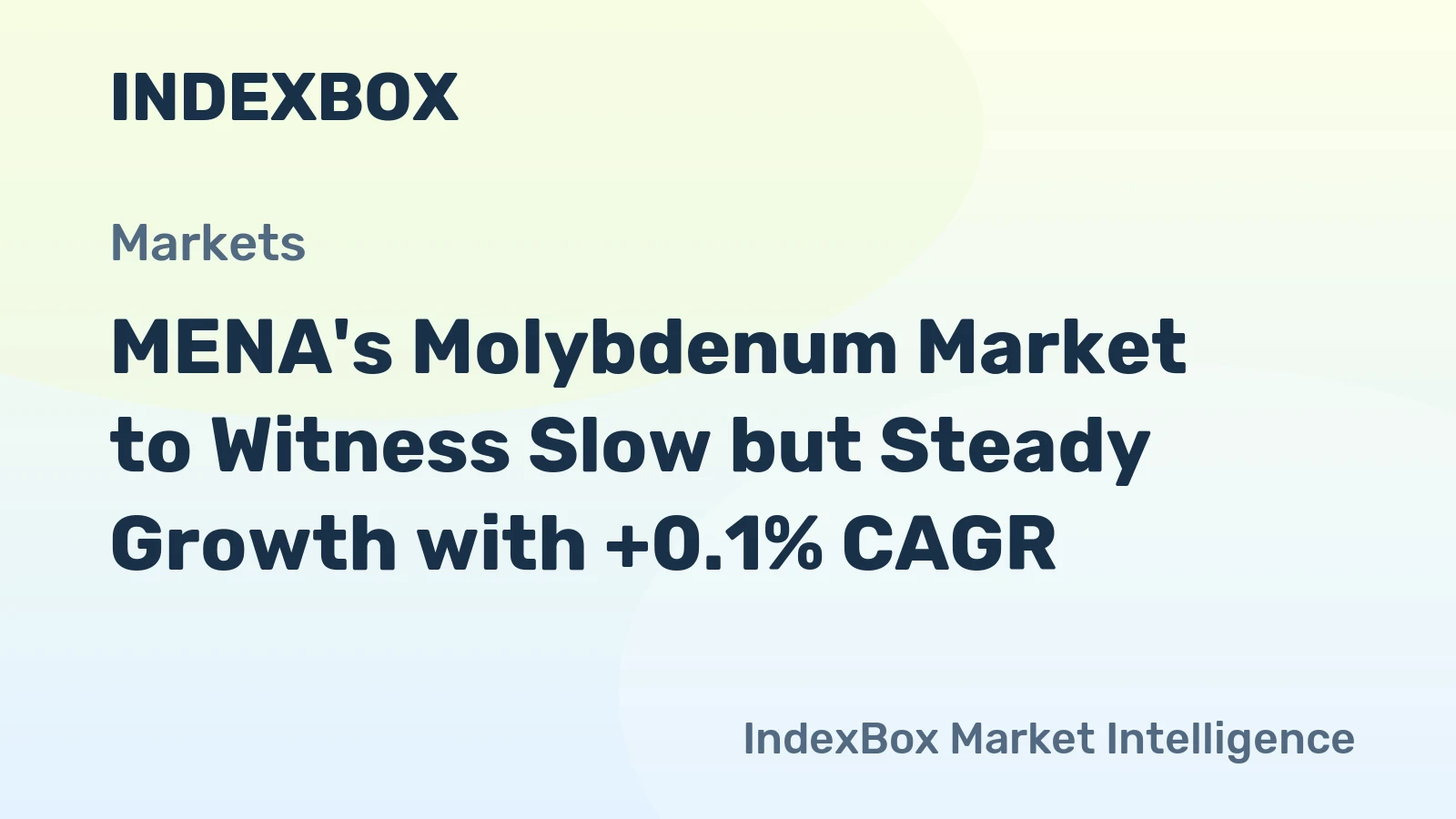 MENA's Molybdenum Market to Witness Slow but Steady Growth with +0.1% CAGR