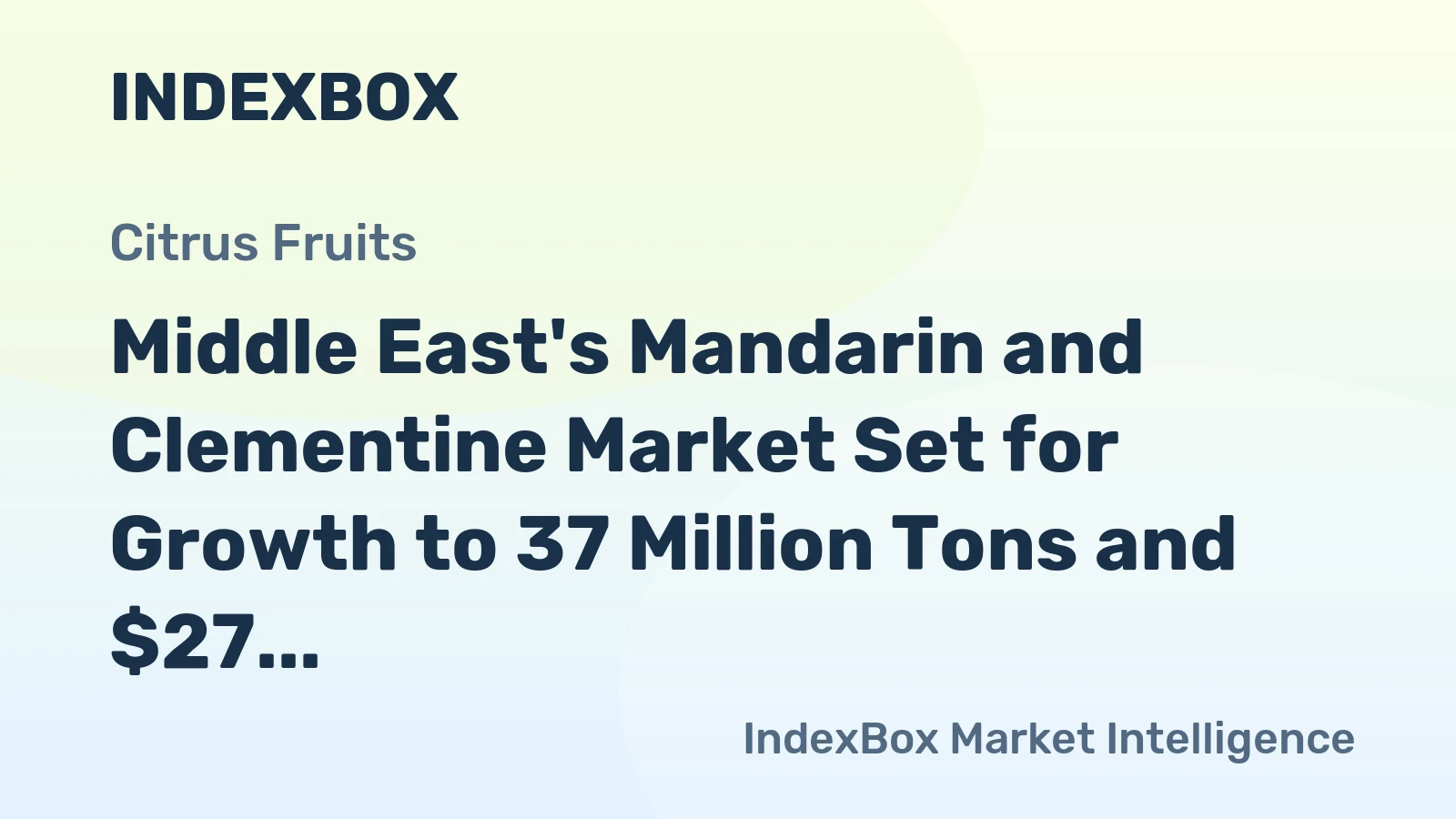 Middle East's Mandarin and Clementine Market Set for Growth to 37 Million Tons and $27 Billion by 2035