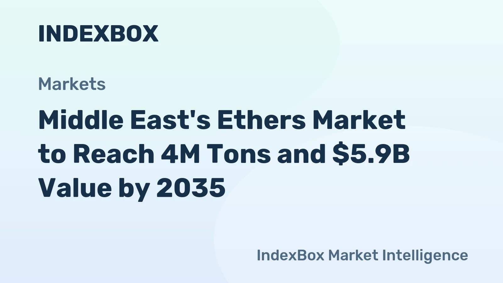 Middle East's Ethers Market to Reach 4M Tons and $5.9B Value by 2035