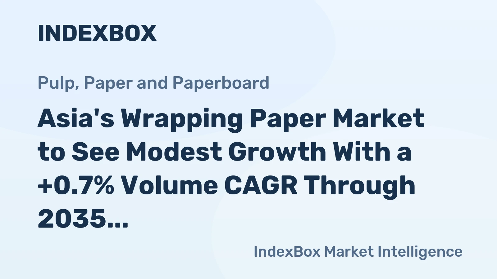 Asia's Wrapping Paper Market to See Modest Growth With a +0.7% Volume CAGR Through 2035