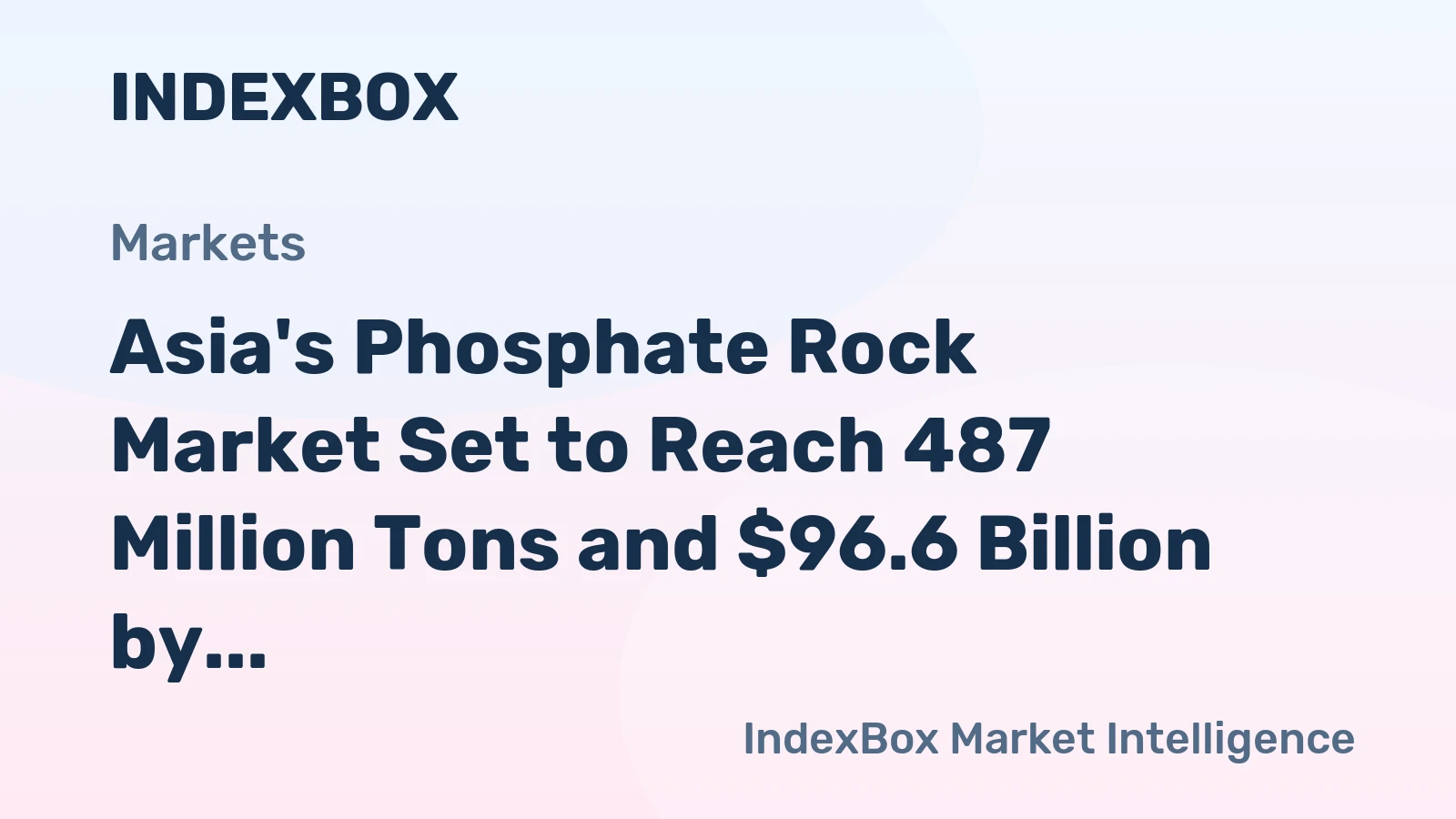 Asia's Phosphate Rock Market Set to Reach 487 Million Tons and $96.6 Billion by 2035