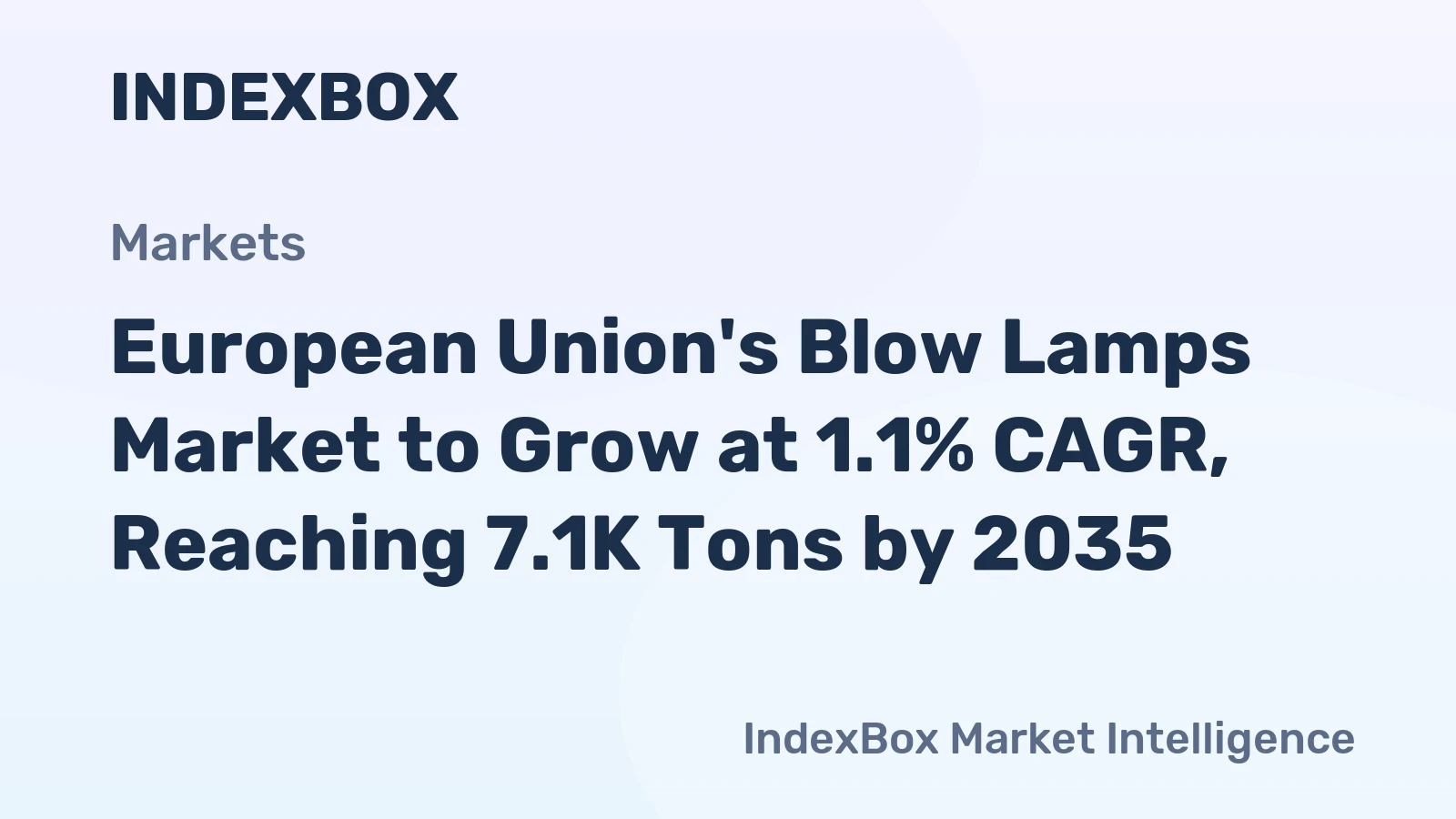 European Union's Blow Lamps Market to Grow at 1.1% CAGR, Reaching 7.1K Tons by 2035