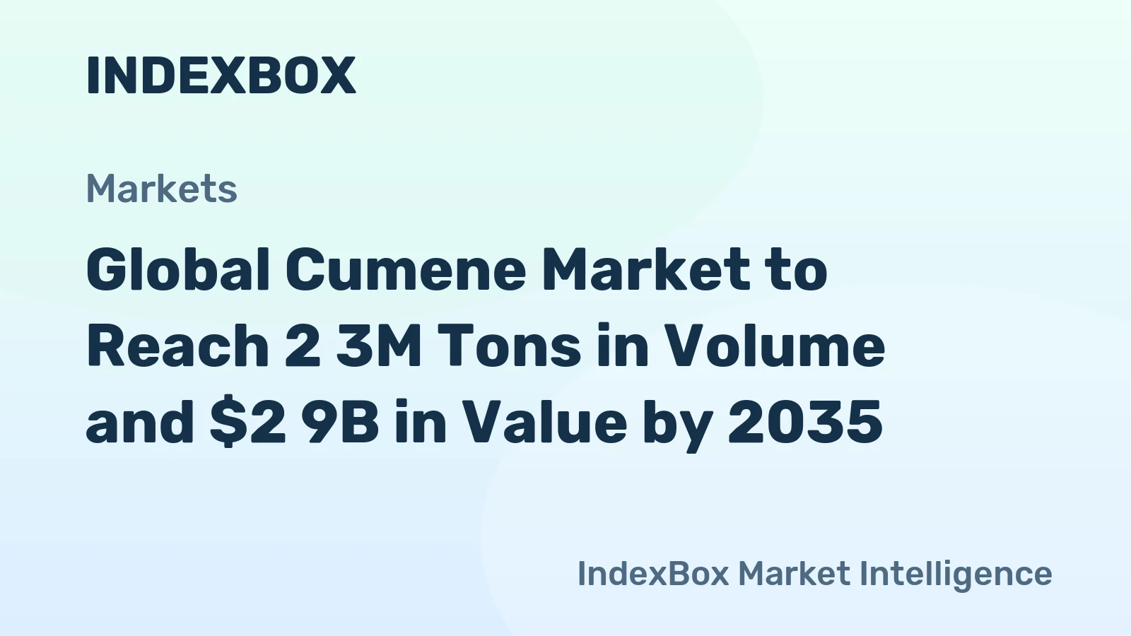 Global Cumene Market to Reach 2 3M Tons in Volume and $2 9B in Value by 2035
