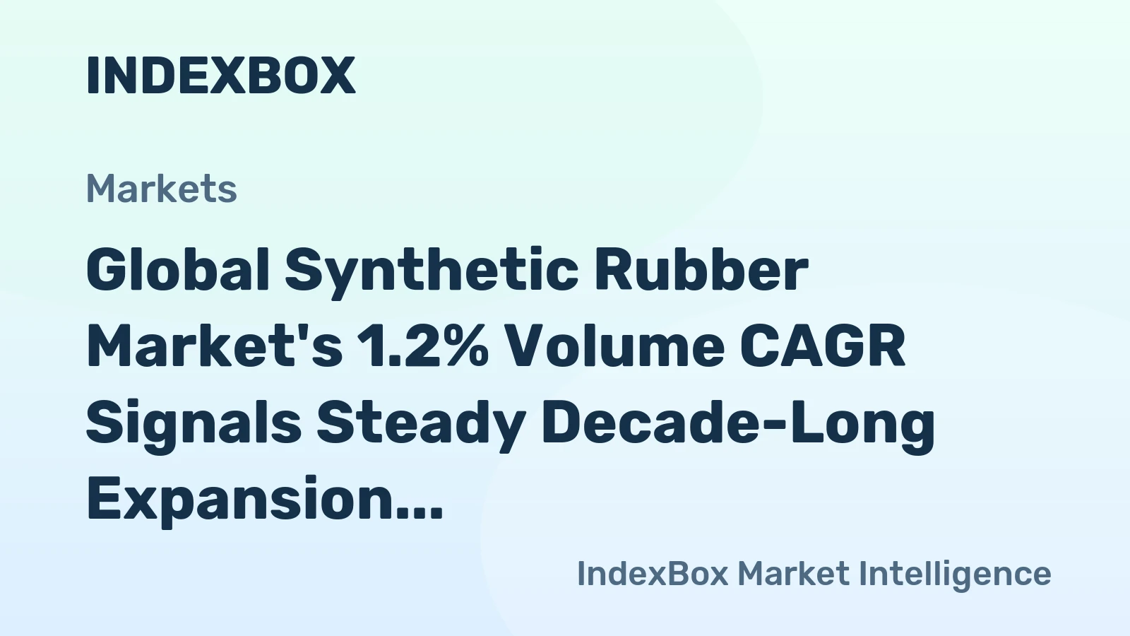 Global Synthetic Rubber Market's 1.2% Volume CAGR Signals Steady Decade-Long Expansion