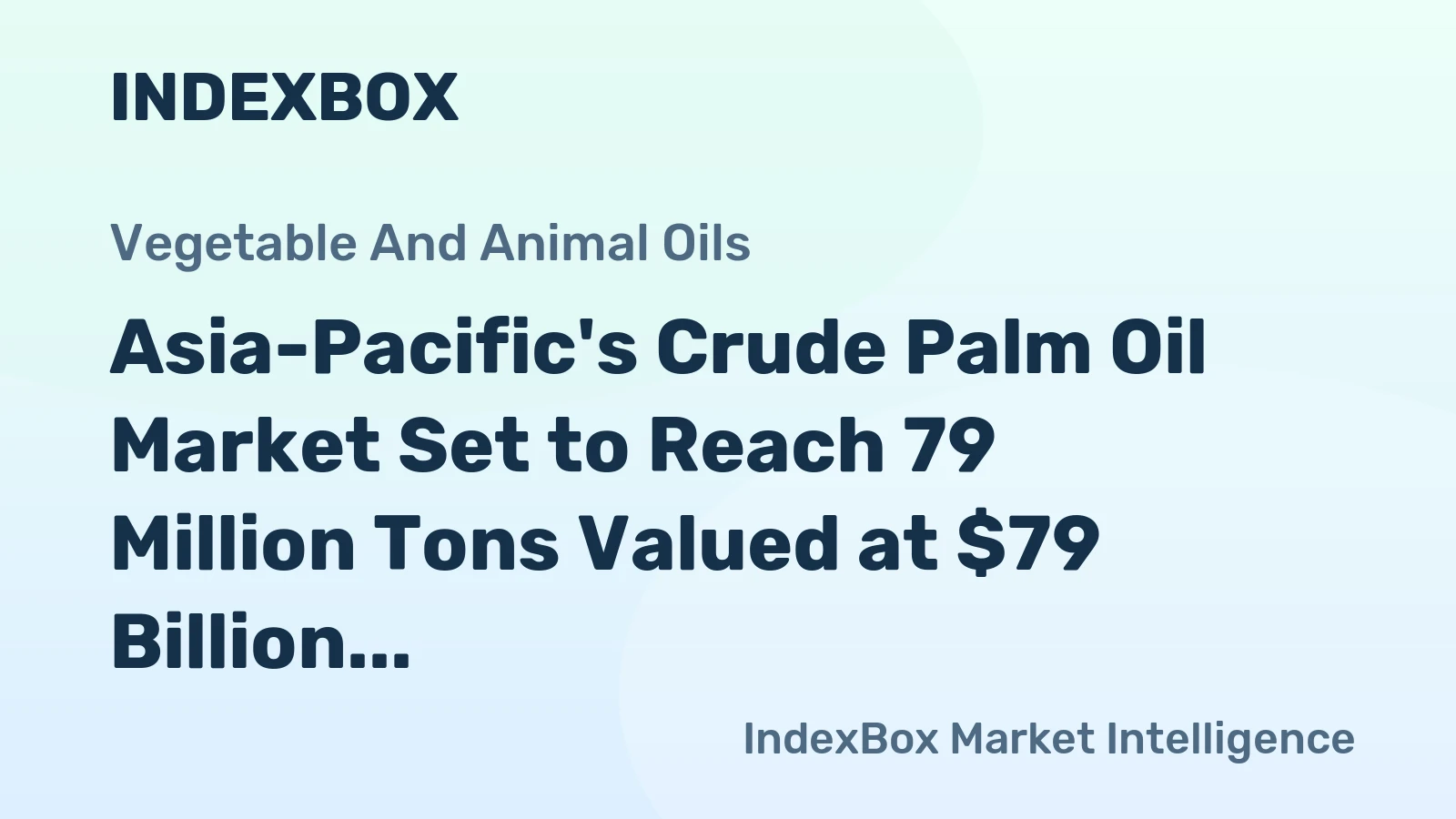 Asia-Pacific's Crude Palm Oil Market Set to Reach 79 Million Tons Valued at $79 Billion by 2035