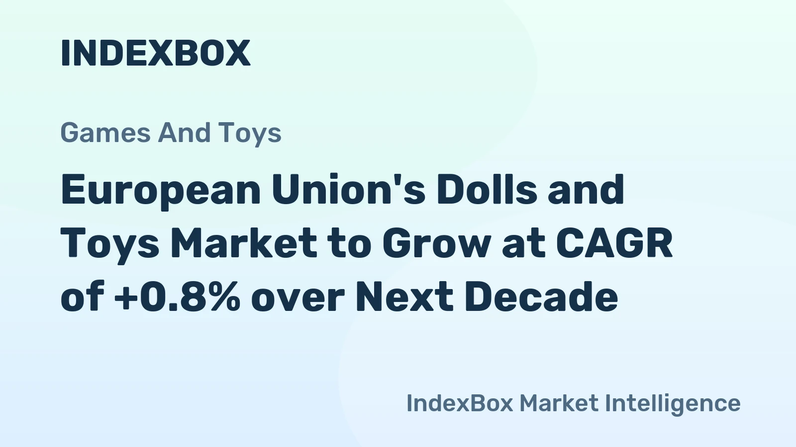 European Union's Dolls and Toys Market to Grow at CAGR of +0.8% over Next Decade