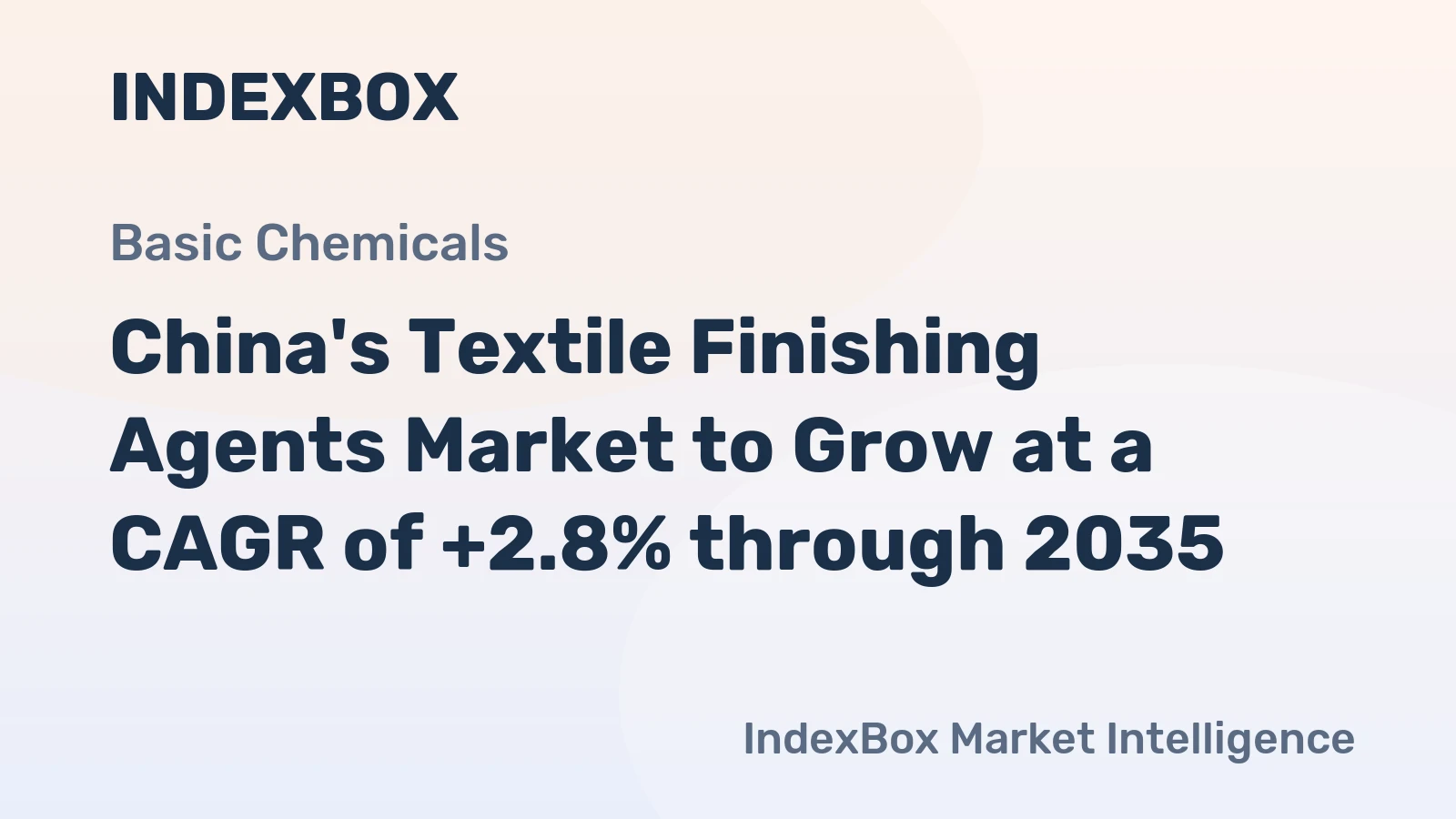 China's Textile Finishing Agents Market to Grow at a CAGR of +2.8% through 2035